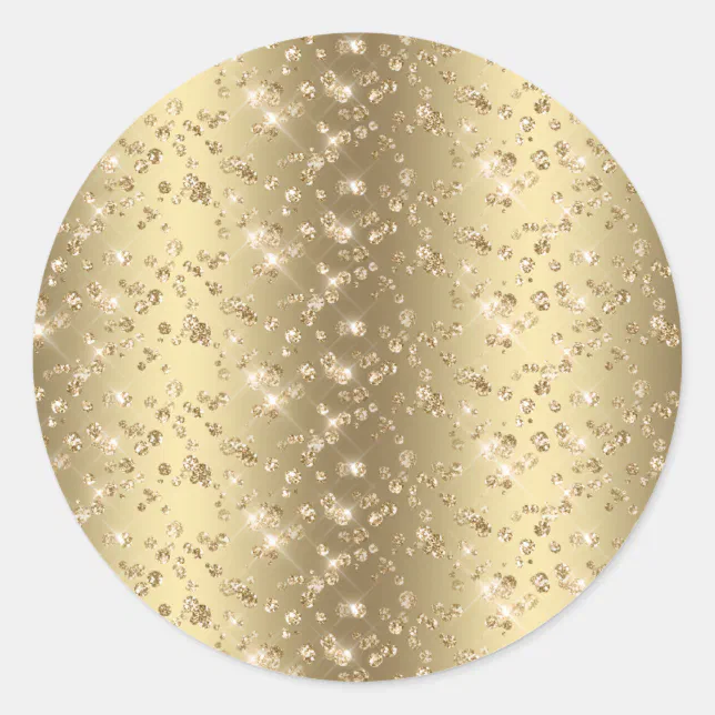 Gold Glitter Sparkly Golden Blank Classic Round Sticker | Zazzle