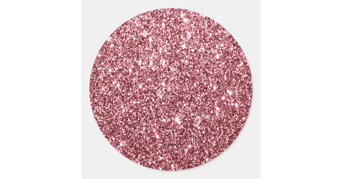 Gold Glitter Sparkly Pink Blank Classic Round Sticker | Zazzle