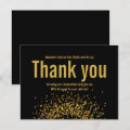 Gold Glitter Star Thank You Bold Black Postcard | Zazzle