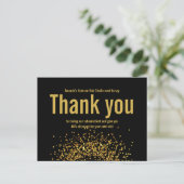 Gold Glitter Star Thank You Bold Black Postcard | Zazzle