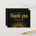 Gold Glitter Star Thank You Bold Black Postcard | Zazzle