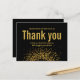 Gold Glitter Star Thank You Bold Black Postcard | Zazzle