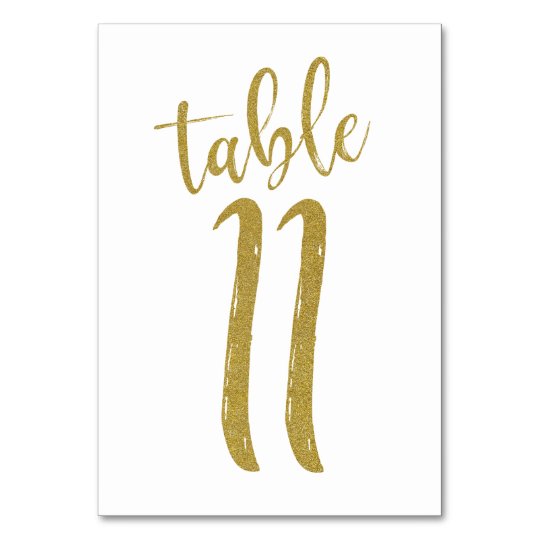 Gold Glitter Table Number 11 | Zazzle.com