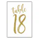 Gold Glitter Table Number 18 | Zazzle