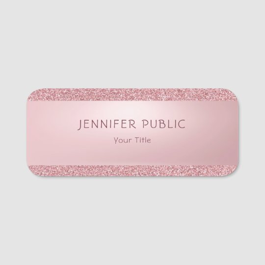 Gold Glitter Template Elegant Modern Professional Name Tag | Zazzle.com