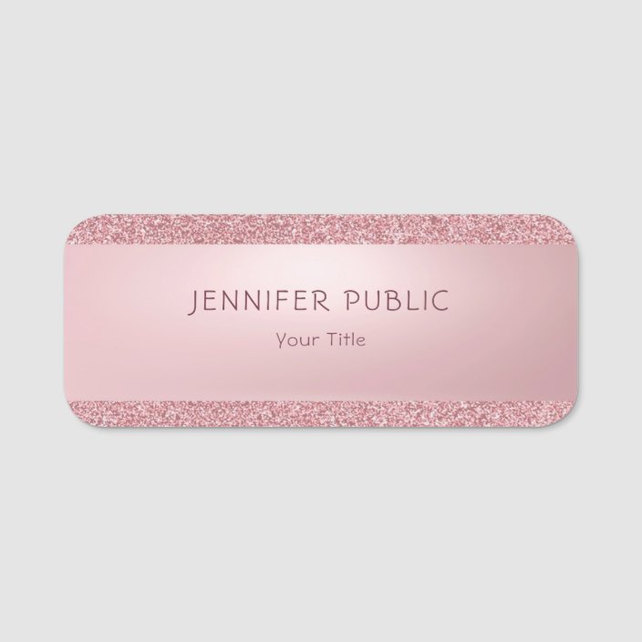 Gold Glitter Template Elegant Modern Professional Name Tag | Zazzle.com