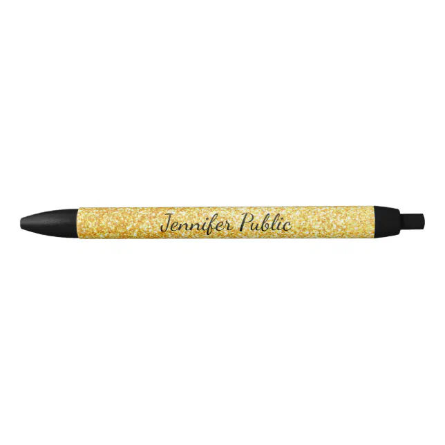 Gold Glitter Template Handwriting Script Name Pen | Zazzle
