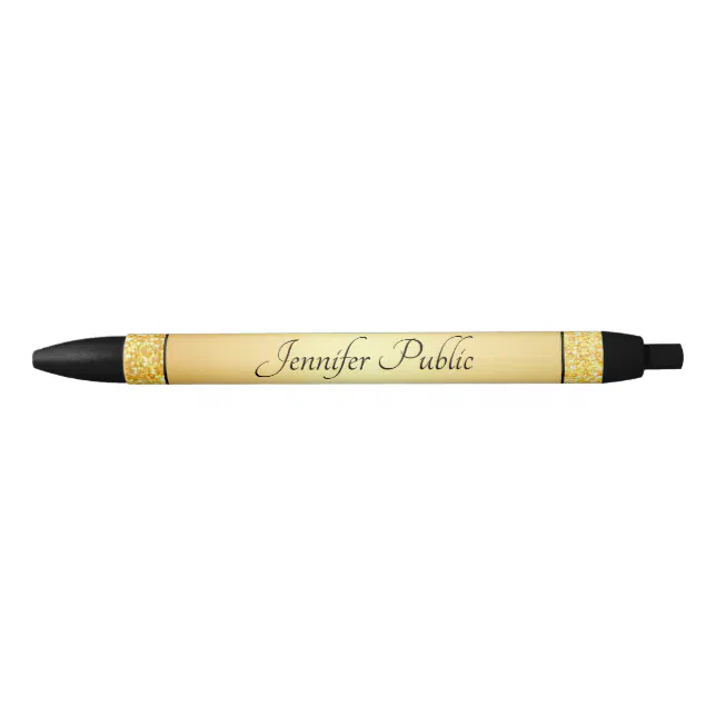 Gold Glitter Template Handwriting Script Name Text Pen | Zazzle