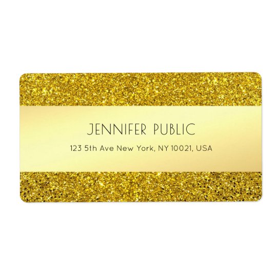 Gold Glitter Template Modern Professional Shipping Label | Zazzle.com