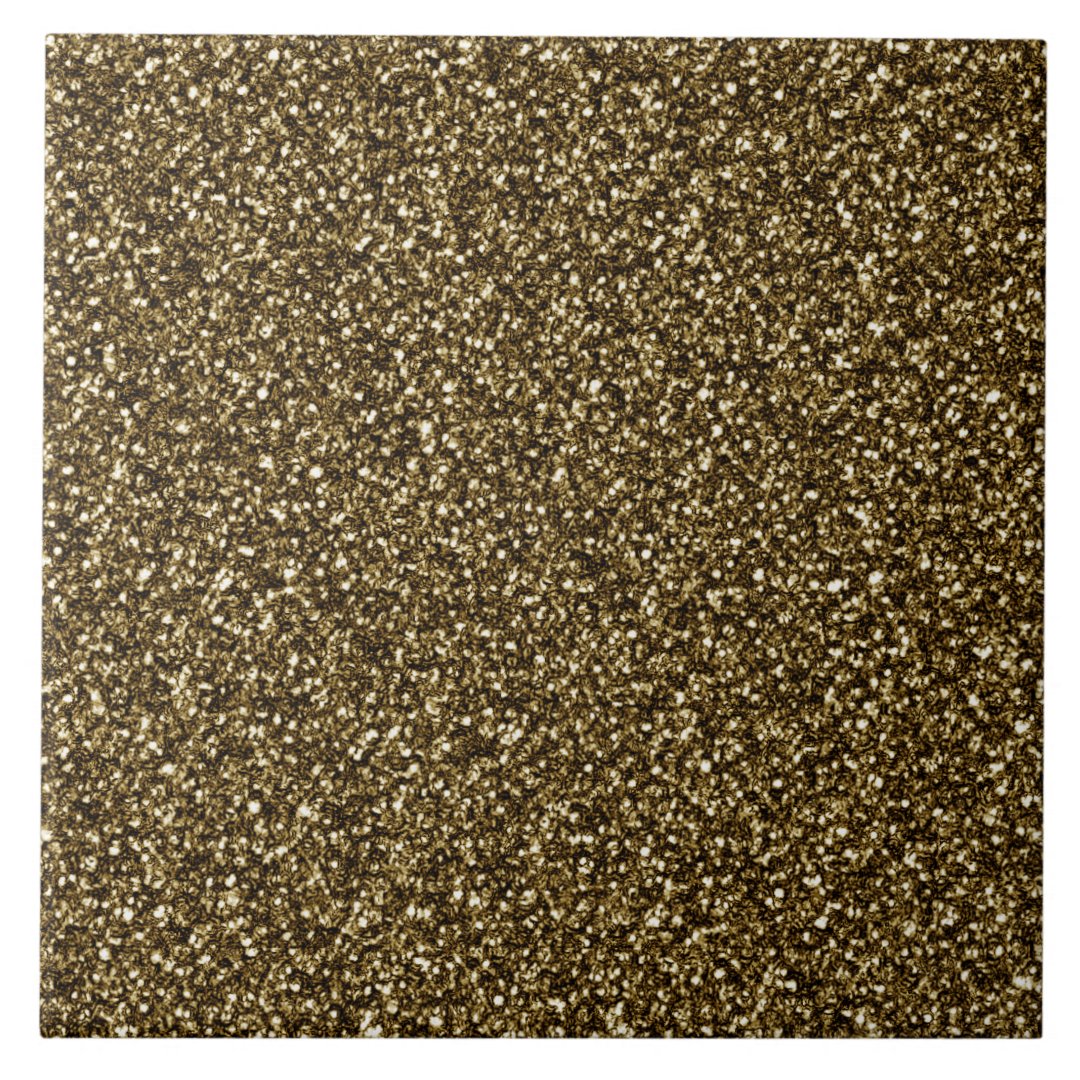 Gold Glitter Texture Ceramic Tile | Zazzle