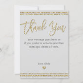 Gold Glitter Thank You Card | Zazzle