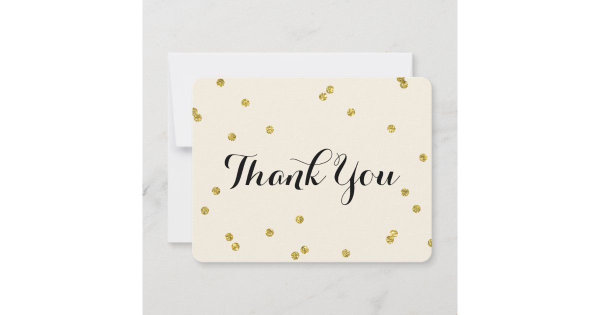 Gold Glitter | Thank You Cards | Zazzle