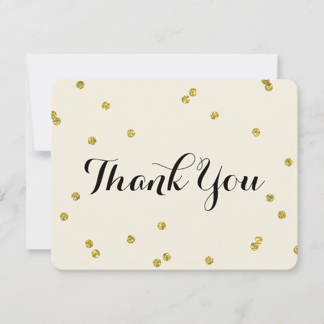 Gold Glitter | Thank You Cards | Zazzle