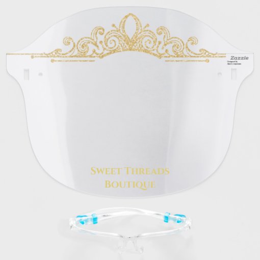 Gold Glitter Tiara Crown Headband Forehead Face Shield | Zazzle
