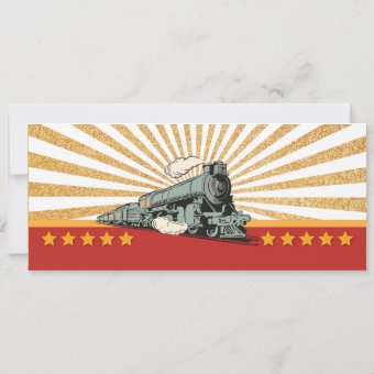 Gold Glitter Train Ticket Birthday Boarding Pass Invitation | Zazzle