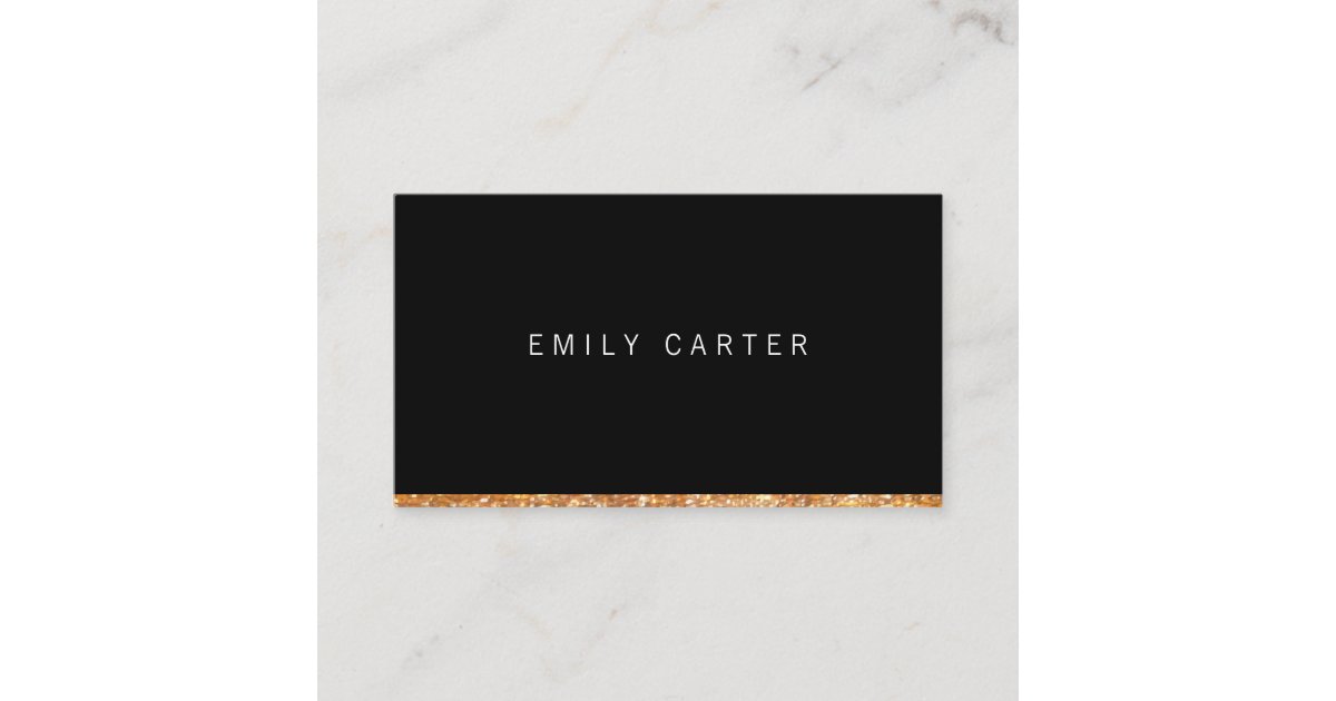 Gold Glitter Trim Business Card | Zazzle