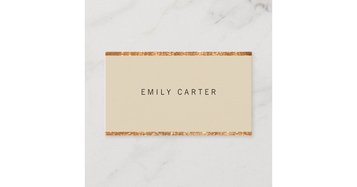 Gold Glitter Trim Variation Business Card | Zazzle