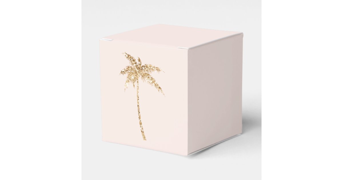 Gold Glitter Tropical Palm Tree Favor Boxes | Zazzle