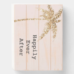 Gold Glitter Tropical Palm Tree Wooden Box Sign | Zazzle