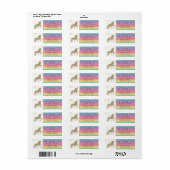 Gold Glitter Unicor, Rainbow, Gold Foil Confetti Label | Zazzle