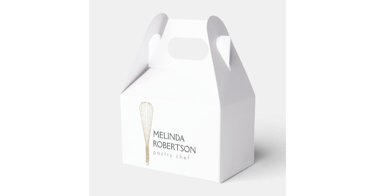 Gold Glitter Whisk Bakery Gable Box, Favor Box | Zazzle