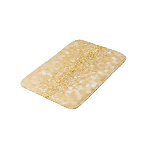 Gold Glitter With Sparks Bath Mat | Zazzle