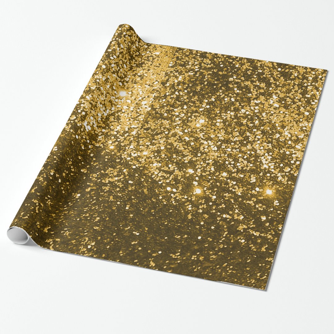 Gold Glitter Wrapping Paper | Zazzle
