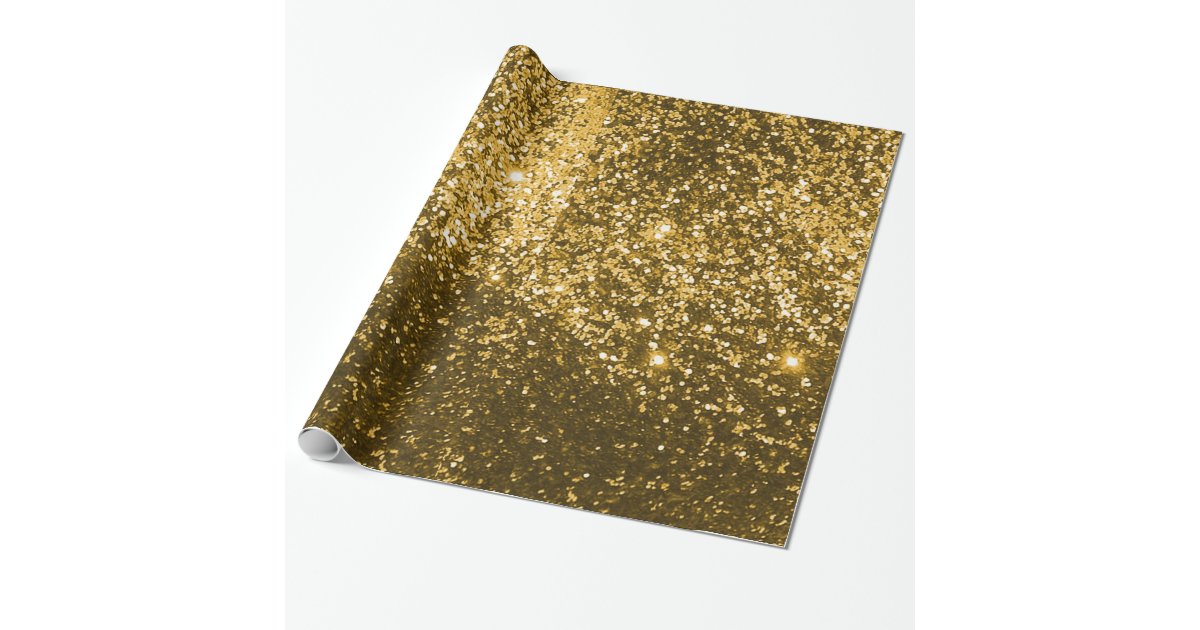Gold Glitter Wrapping Paper | Zazzle