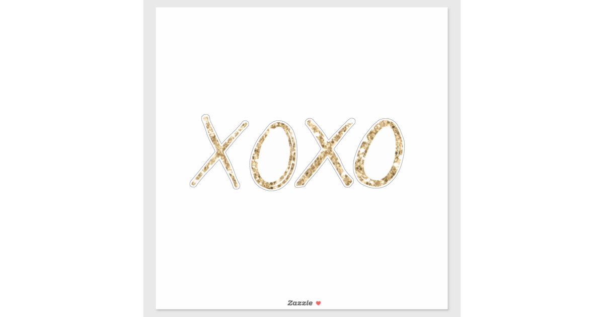 Gold Glitter XOXO Sticker | Zazzle