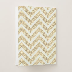 Gold Glitter Zigzag Chevron, Frame,Personalized Pocket Folder | Zazzle