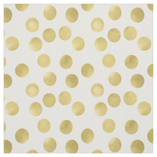 Chic Gold Glam Dots Fabric | Zazzle