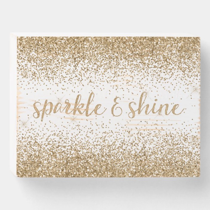 Gold Glitz Glitter Sparkle Wooden Box Sign | Zazzle.com
