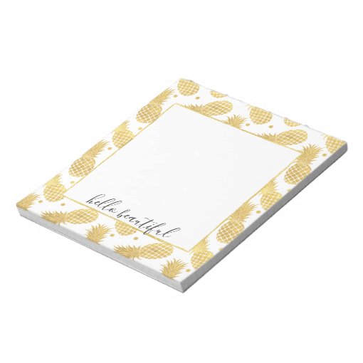 Gold Glitzy Pineapples Notepad | Zazzle