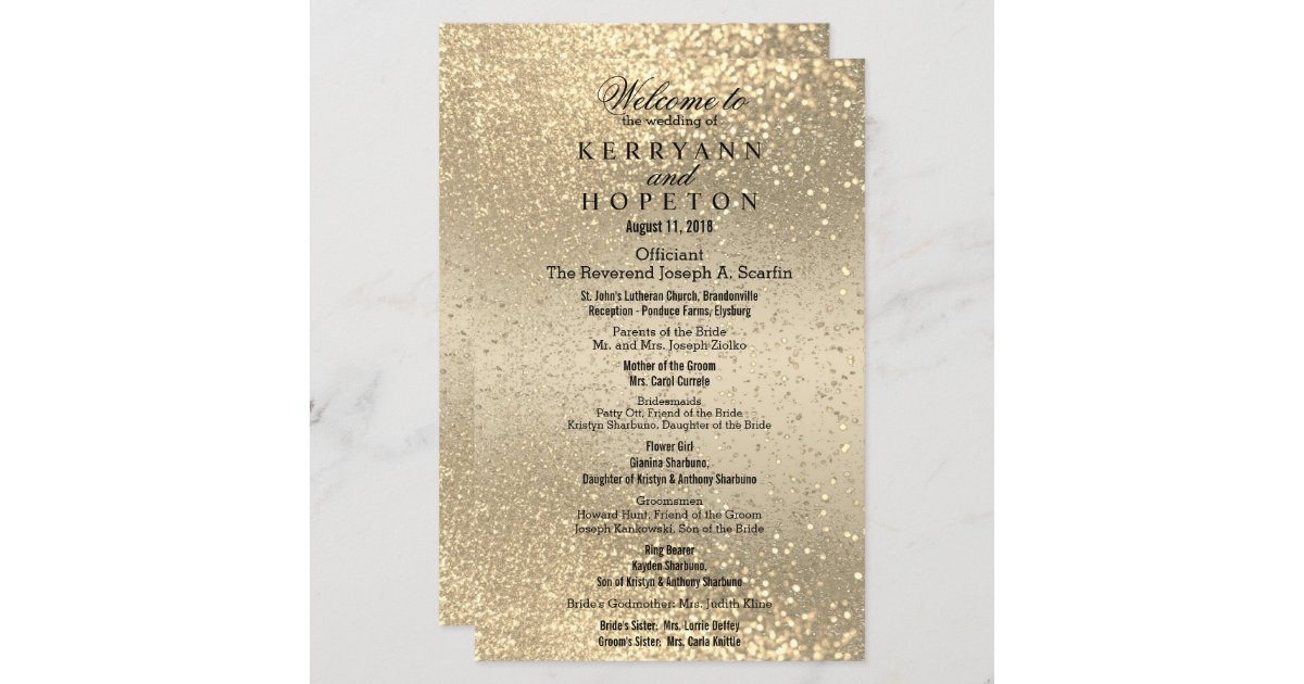 Gold & Gold Glitter - Program | Zazzle
