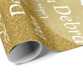 Gold Golden Glitter personalized name pattern Wrapping Paper | Zazzle