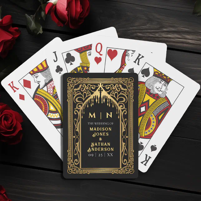 Gold Gothic Vampire Cathedral Wedding Favor Poker Cards | Zazzle