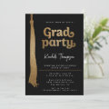 Gold Grad Cap tassel Custom Graduation Party Invitation | Zazzle