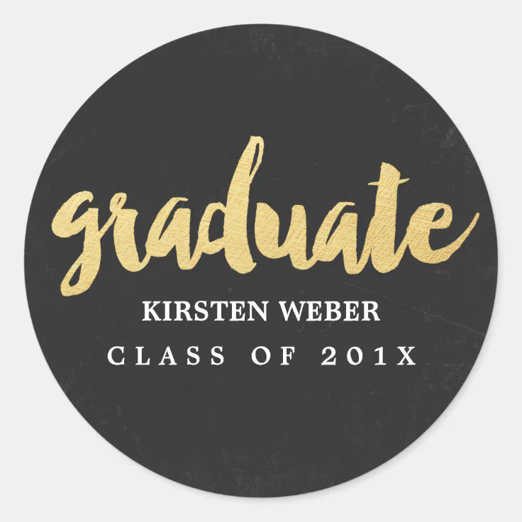 Gold Grad | Graduation Sticker Labels | Zazzle