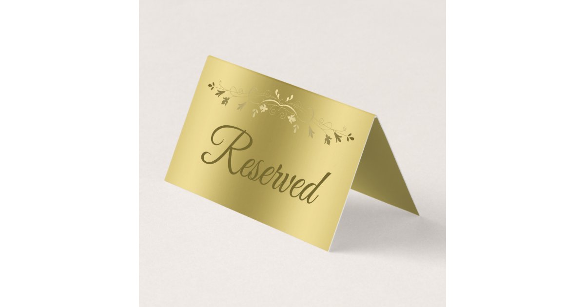 Gold Gradient & Filigree Elegant Wedding Reserved Place Card | Zazzle.com