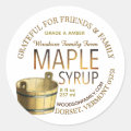 Gold Gradient Maple Syrup Label with Sap Bucket | Zazzle