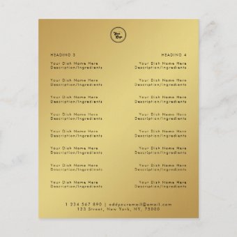 Gold Gradient Restaurant Cafe Take Out Menu & Logo Flyer | Zazzle