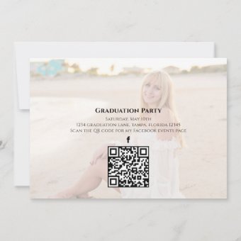 Gold Graduate Calligraphy QR Code Social Media Invitation | Zazzle