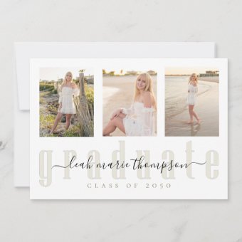 Gold Graduate Calligraphy QR Code Social Media Invitation | Zazzle