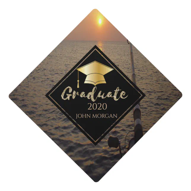 Gold Graduate Cap,Sunset Graduation Cap Topper | Zazzle