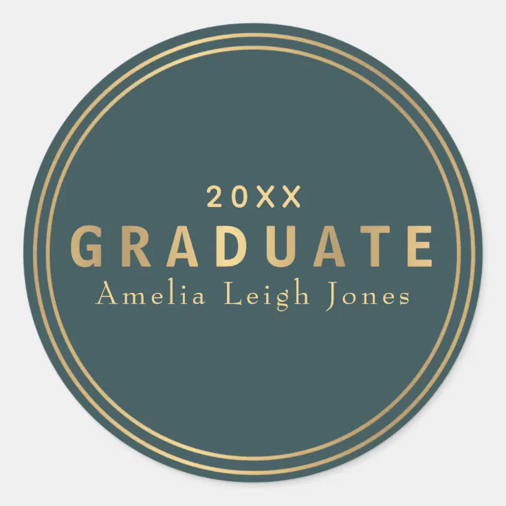 Gold Graduate Envelope Sticker | Zazzle
