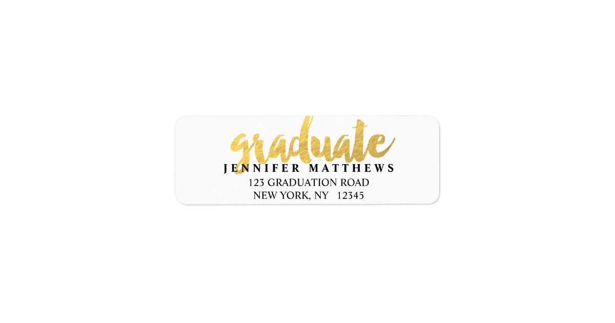 Gold Graduate | Graduation Address Label | Zazzle