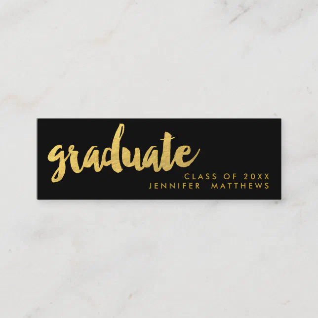 Gold Graduate Script | Business Card | Zazzle