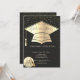 Gold Graduation Cap,Confetti Disco Ball Graduation Invitation | Zazzle