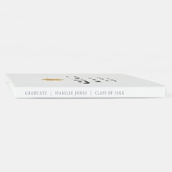 Gold Graduation Cap Minimalist White Graduation Guest Book | Zazzle