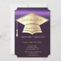 Gold Graduation Cap,Purple Graduation Invitation | Zazzle